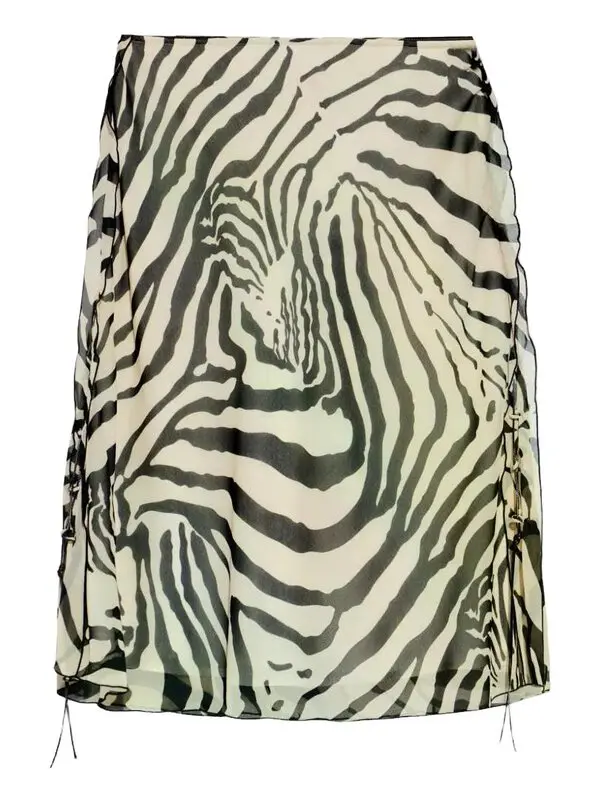 IRO PARIS Zebra-print Side-tie Skirt - Neutrals