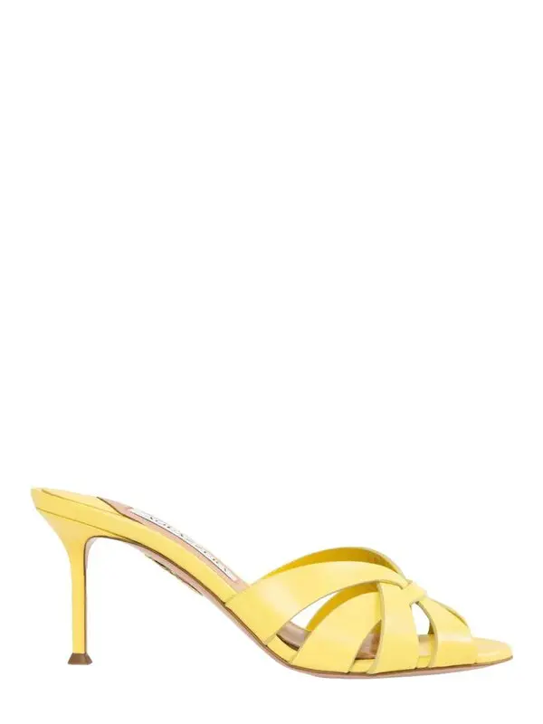 AQUAZZURA Copacabana Knotted Leather Sandals - Yellow