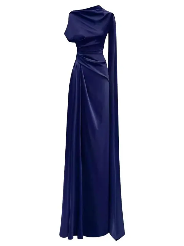 GEMY MAALOUF Asymmetrical Draped Dress - Blue