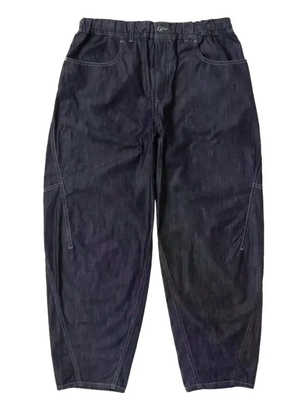AND WANDER Contrast-stitch Trousers - Blue