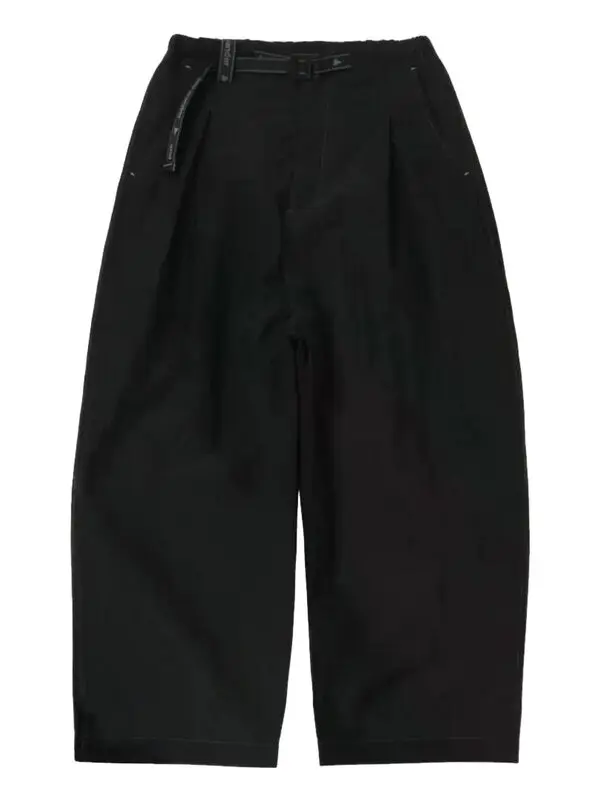 AND WANDER Belted Pleated Trousers - Black