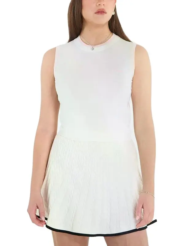 Guess Ribbed Tank Top With Contrast Trim - White