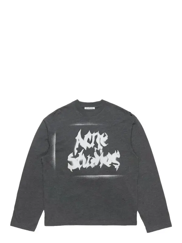 Acne Studios Logo-print Long-sleeve T-shirt - Black