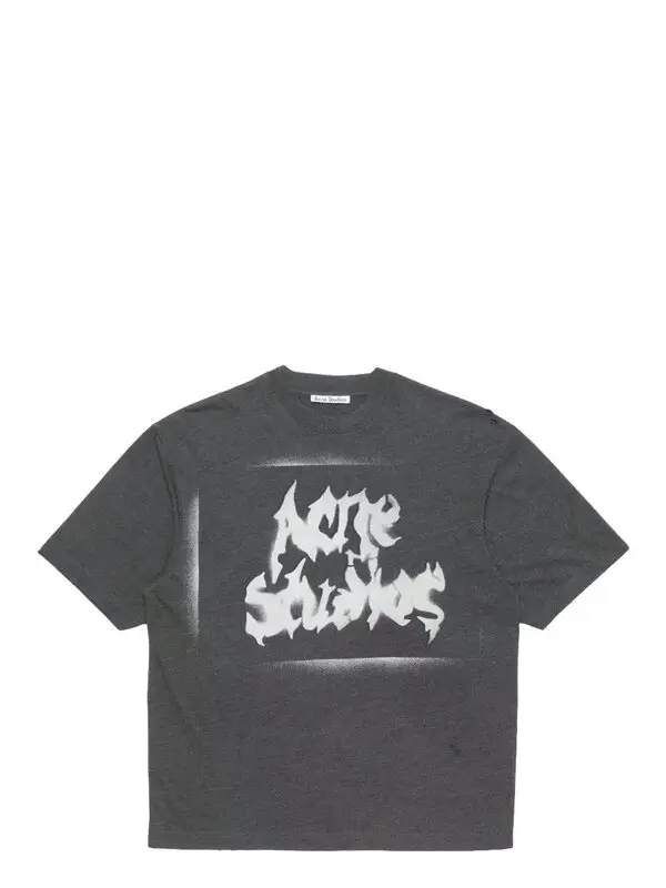 Acne Studios Logo-print Distressed T-shirt - Grey