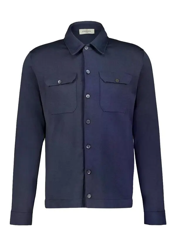 PIACENZA CASHMERE 1733 1733 Button-up Long-sleeve Shirt - Blue