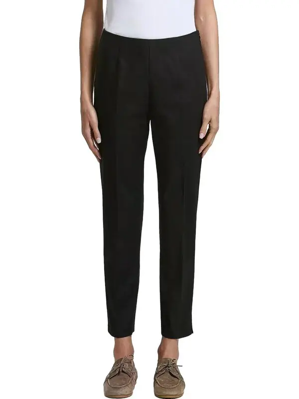 Peserico Pressed-crease Side-slit Trousers - Black