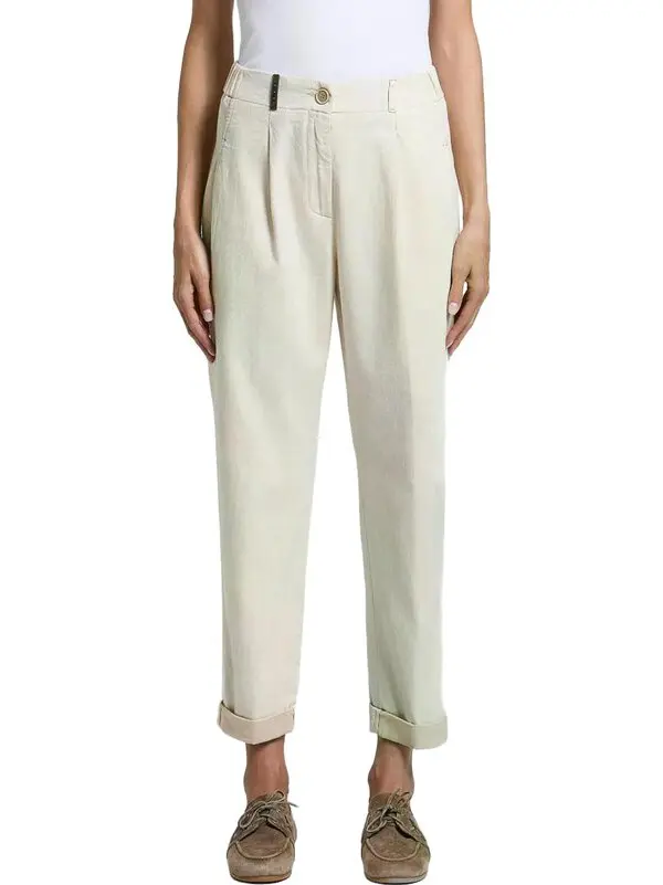 Peserico Pleated Elasticated-waistband Trousers - Neutrals
