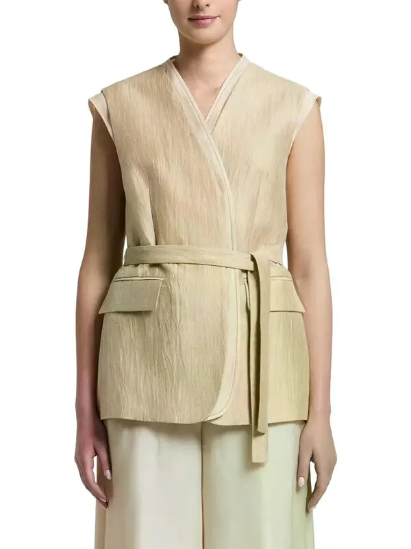 Peserico Belted Gilet - Neutrals