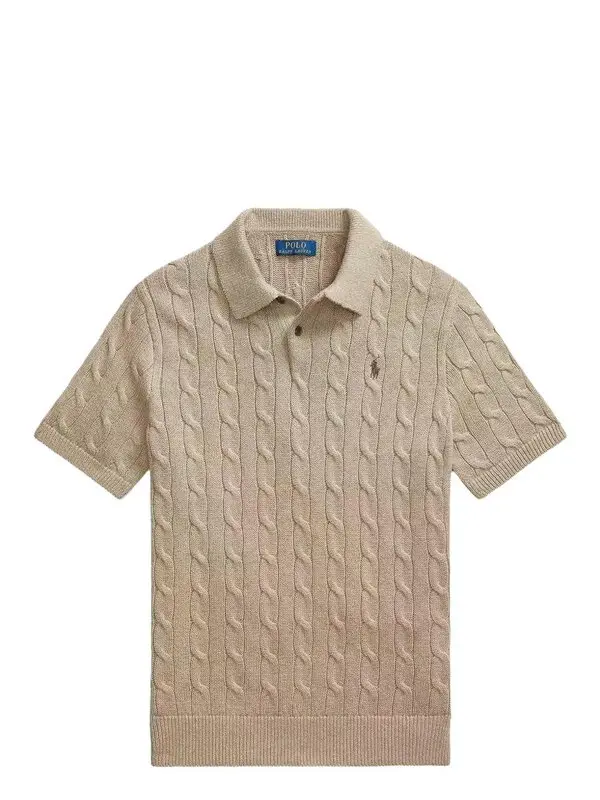 Polo Ralph Lauren Cable-knit Polo Shirt - Neutrals