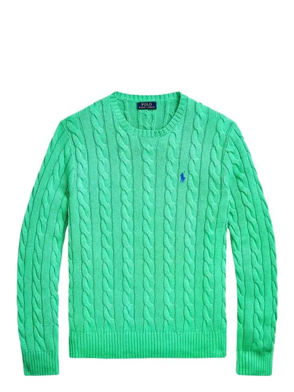 Polo Ralph Lauren Cable-knit Sweater With Embroidered Logo - Green