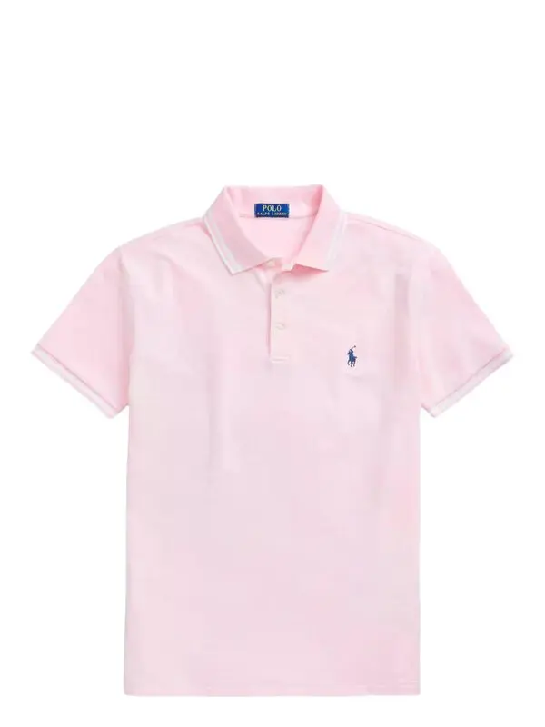 Polo Ralph Lauren Embroidered-logo Tipped Polo Shirt - Pink