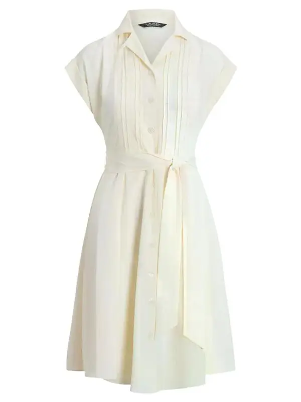 Ralph Lauren Pin-tucked Belted Dress - Neutrals