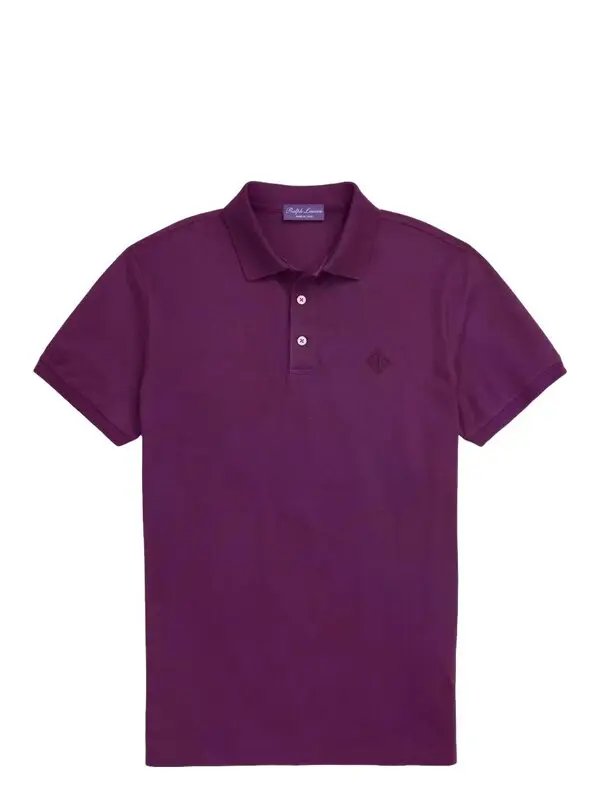 Polo Ralph Lauren Embroidered-logo Piqué Polo Shirt - Purple