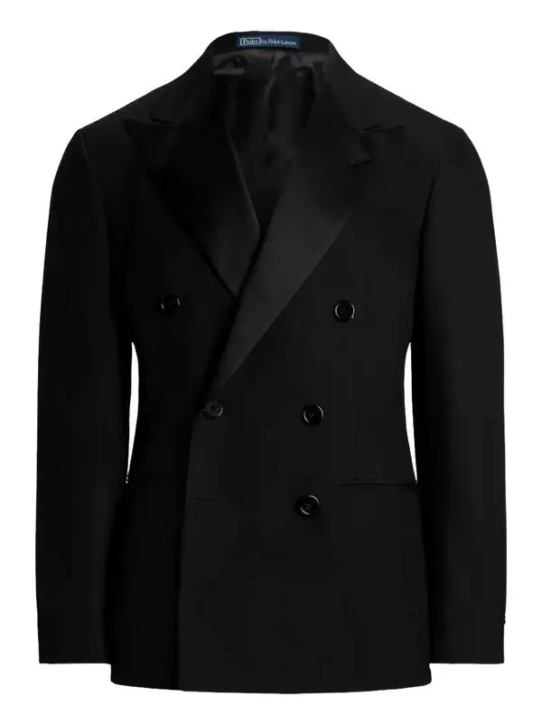 Polo Ralph Lauren Satin-lapel Double-breasted Jacket - Black