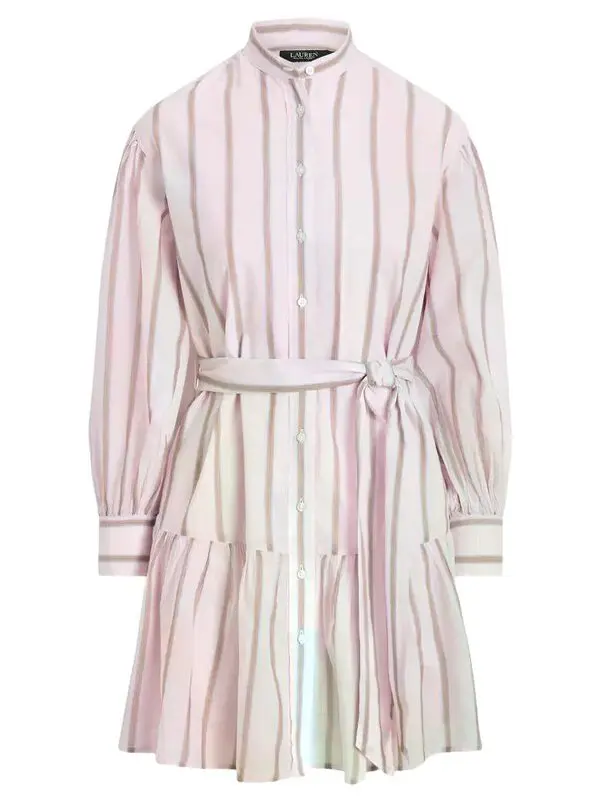 Ralph Lauren Striped Tiered Dress - Pink