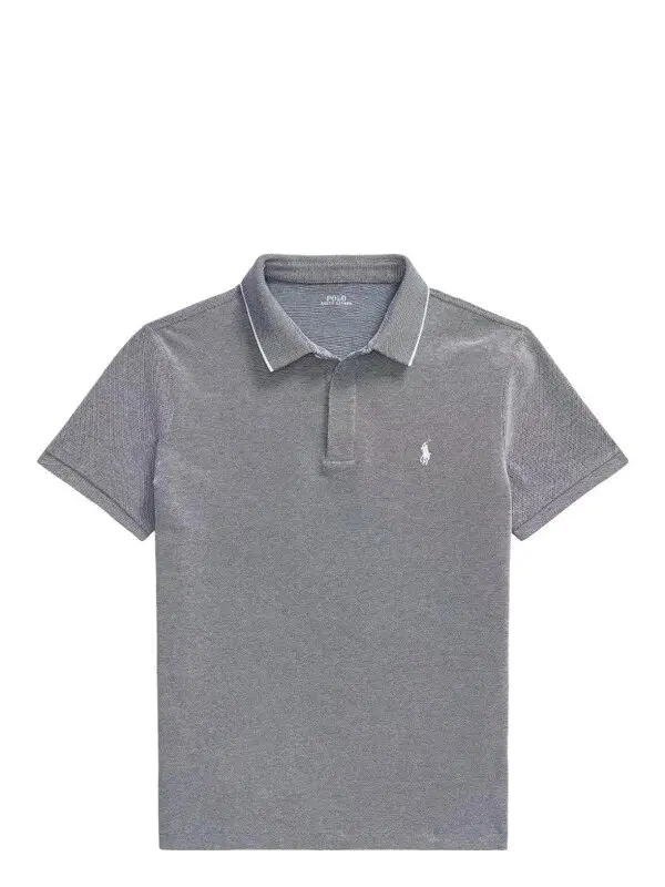 Polo Ralph Lauren Logo-embroidered Tipped Polo Shirt - Grey