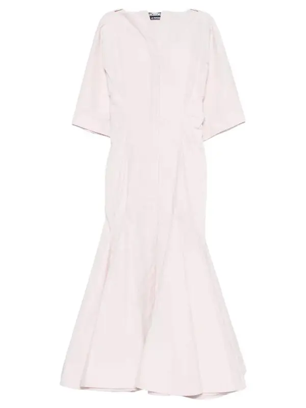 Jacquemus La Moisson Pleated Midi Dress - Pink