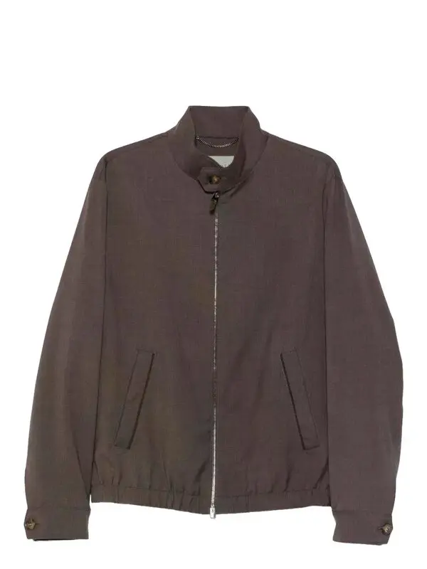 Canali Zip-front Long-sleeve Jacket - Brown
