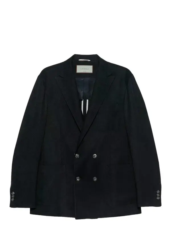 Canali Double-breasted Peaked-lapel Blazer - Black