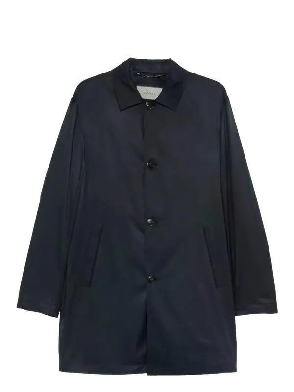 Canali Buttoned Single-breasted Coat - Blue