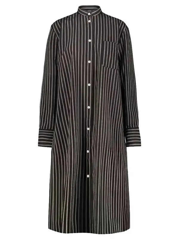 TOTEME Striped Cotton-poplin Shirt Dress - Black