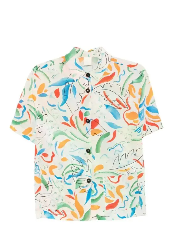 Aspesi Abstract-print Shirt - Neutrals