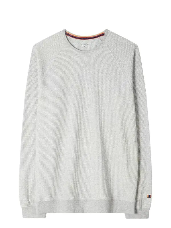Paul Smith Waffle-knit Raglan-sleeve Sweatshirt - Grey