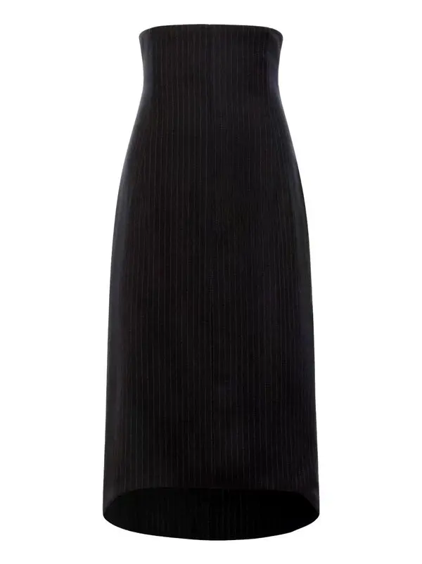 Bally Pinstriped Midi Skirt - Black