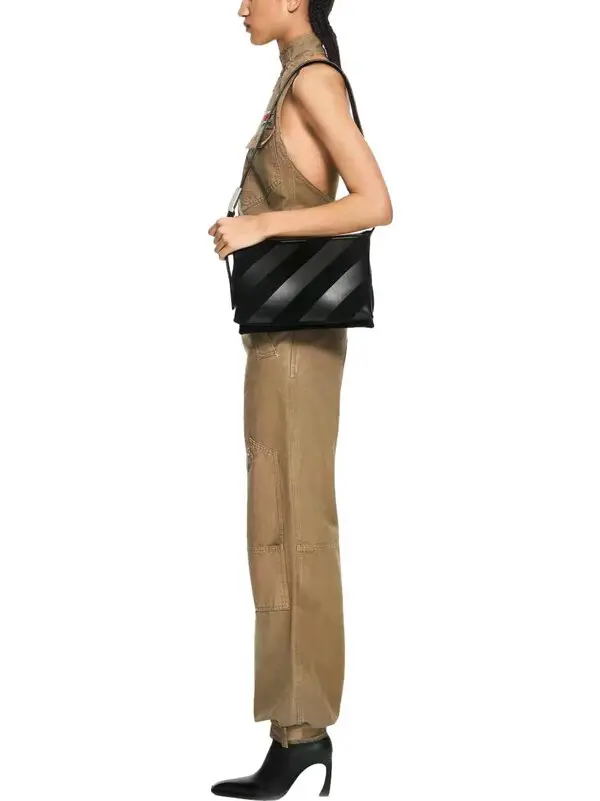 Off-White Diagonal Stripe Shoulder Bag - Black