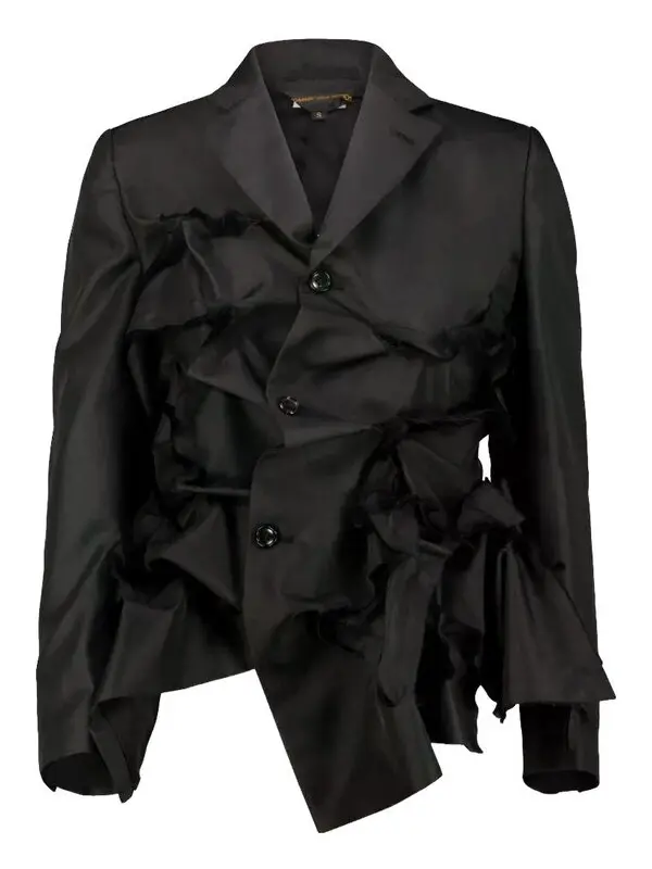 Comme Des Garçons Ruffled Deconstructed Jacket - Black