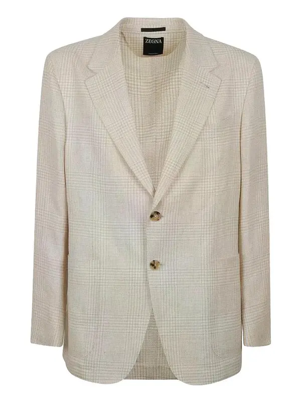 Zegna Houndstooth-pattern Blazer - Neutrals