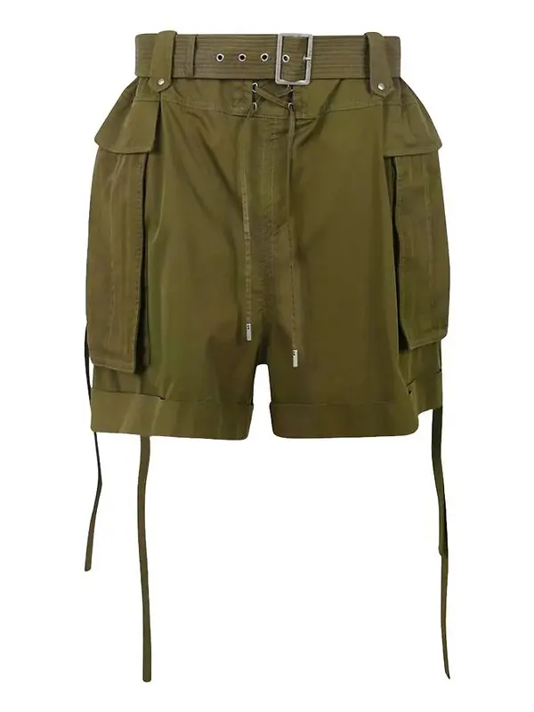 Alexander McQueen Belted Cargo-pocket Oversized Shorts - Green
