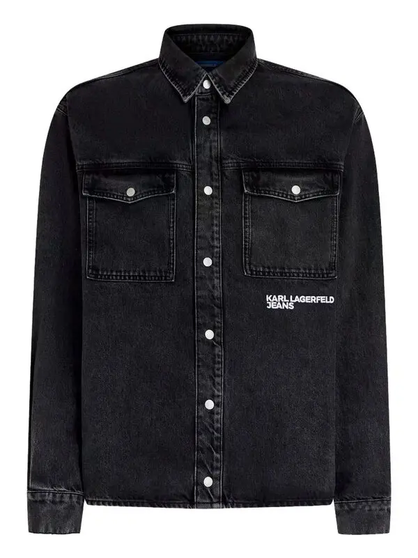 Karl Lagerfeld Logo-print Shirt Jacket - Black