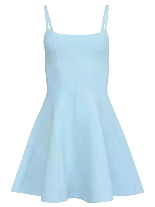 FLEUR DU MAL Flared Corset Mini Dress - Blue