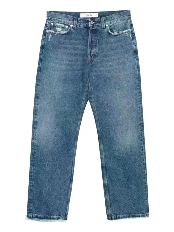 Séfr Frayed-detail Jeans - Blue