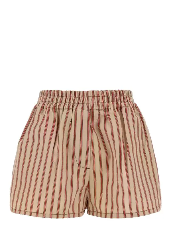 Fendi Striped Logo-patch Shorts - Neutrals