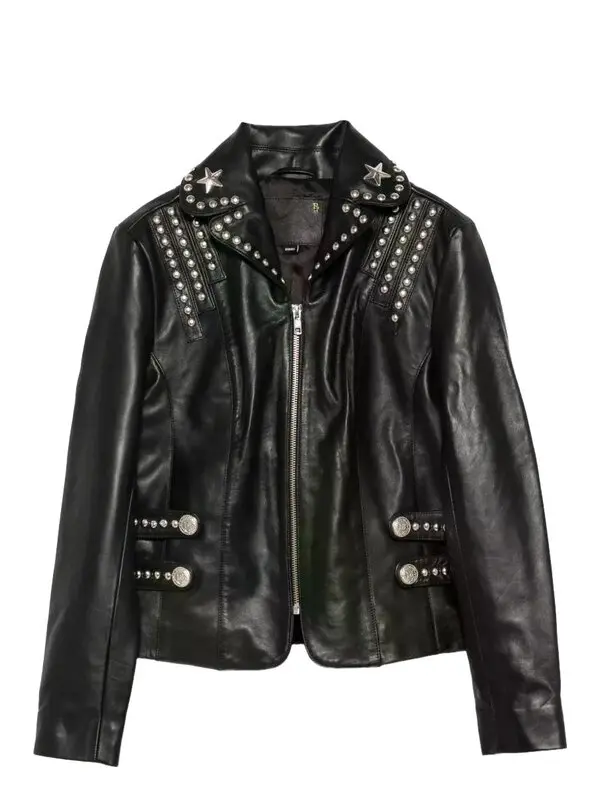 R13 Stud-embellished Leather Jacket - Black