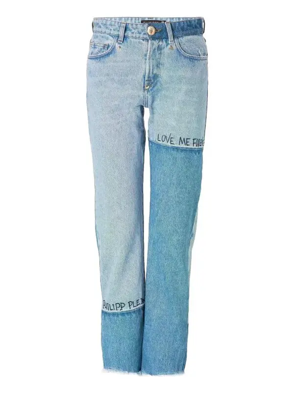 Philipp Plein Sunset Eustoma Patchwork Jeans - Blue