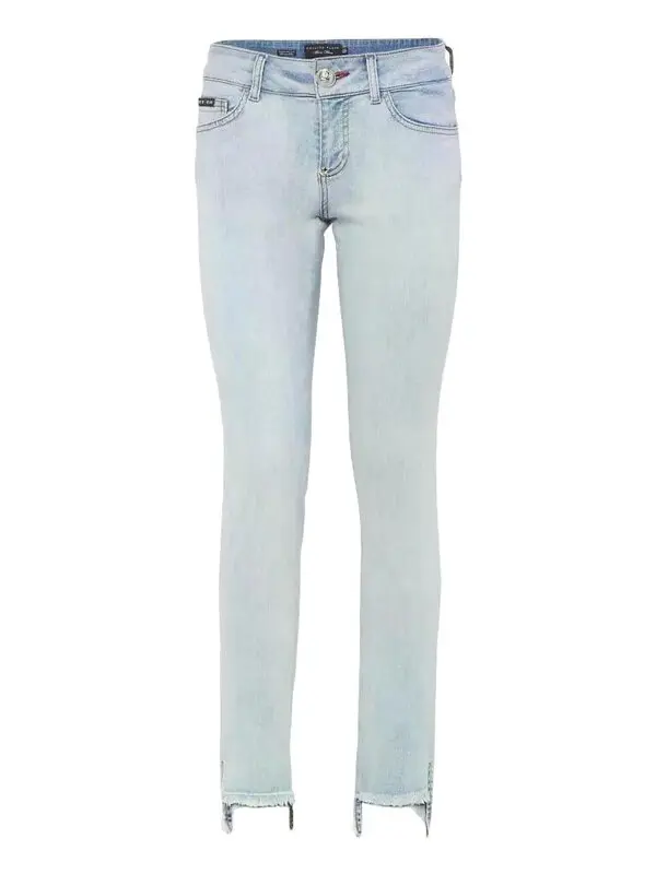 Philipp Plein Frayed Hem Jeans - Blue