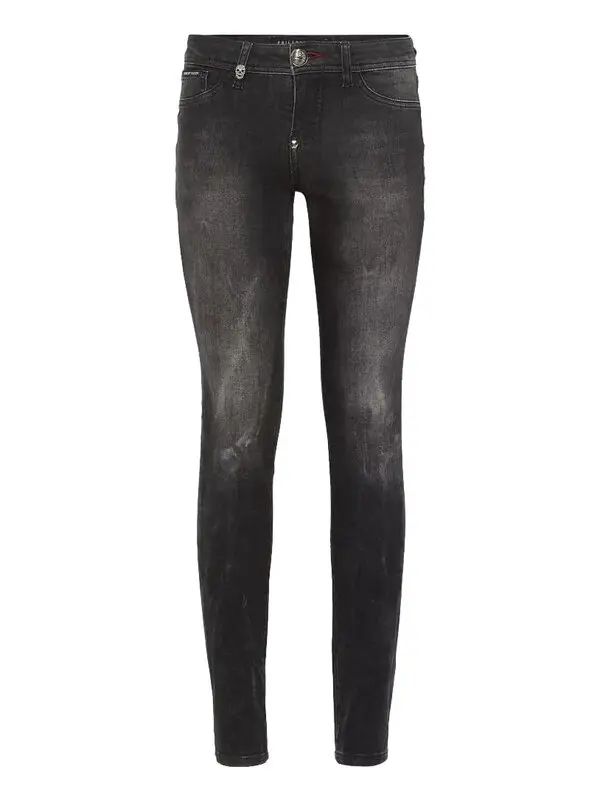 Philipp Plein Embroidered-pocket Jeggings - Black