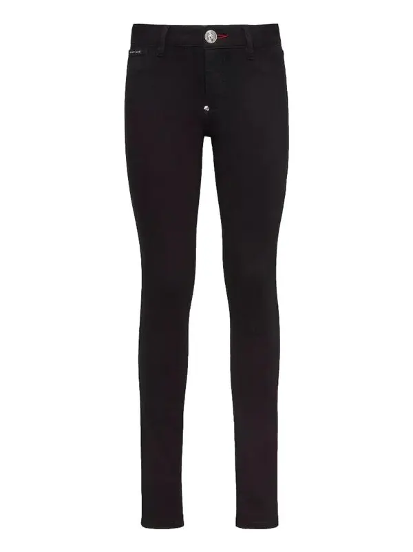 Philipp Plein Angel Wing-embroidered Jeggings - Black