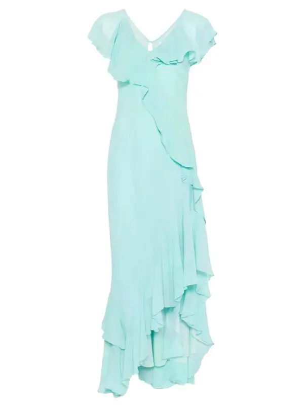 Marella Asymmetric Hem Dress - Blue