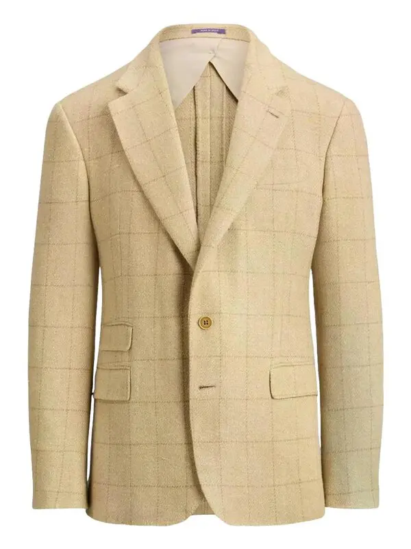 Ralph Lauren Purple Label Check-pattern Single-breasted Blazer - Neutrals
