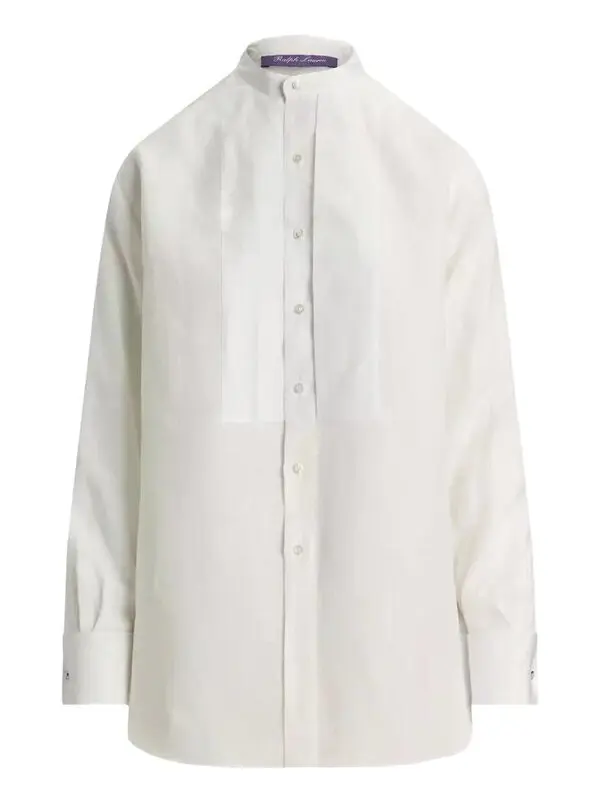 Ralph Lauren Kristin Band-collar Shirt - White