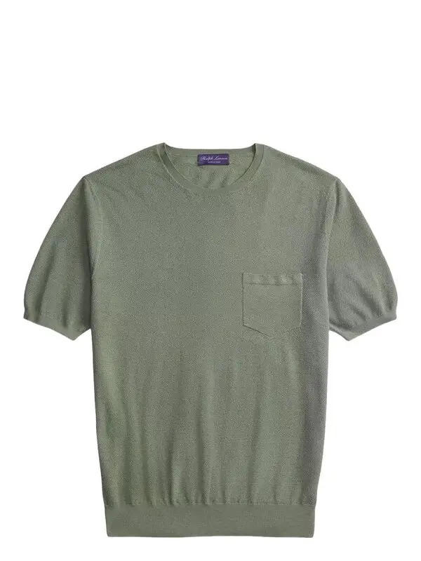 Ralph Lauren Purple Label Chest-pocket Knitted T-shirt - Green