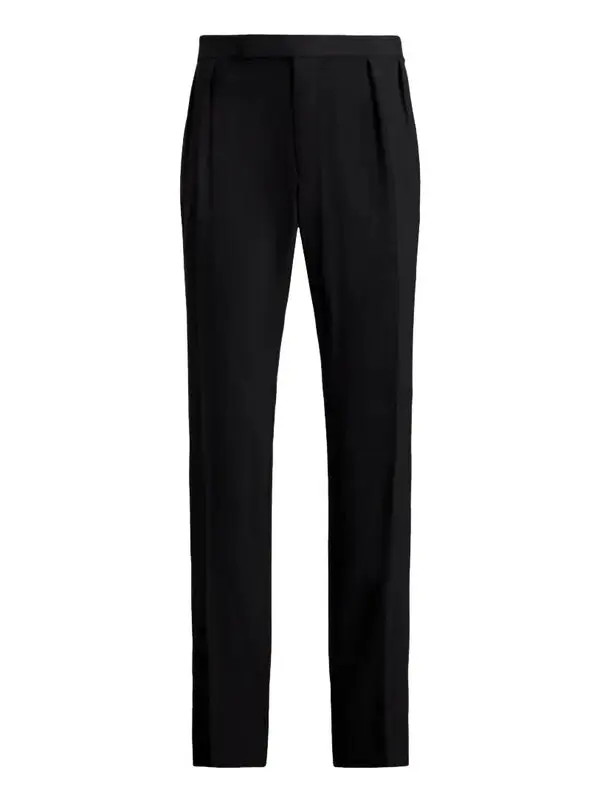 Ralph Lauren Purple Label Pleated Tailored Trousers - Black