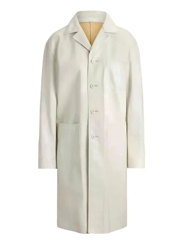 Ralph Lauren Cracked-effect Leather Coat - Neutrals