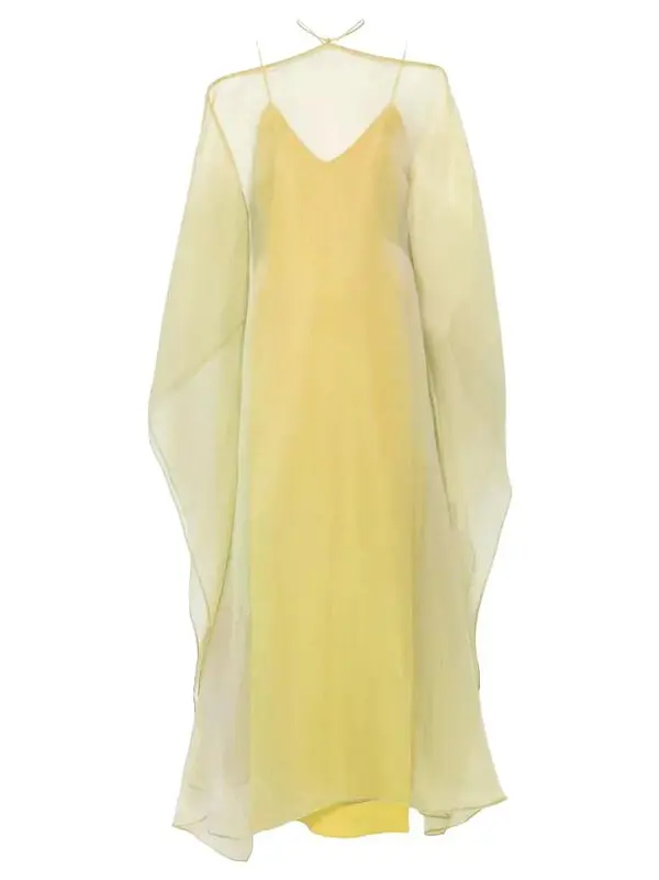 TALLER MARMO Sheer-overlay Maxi Dress - Yellow