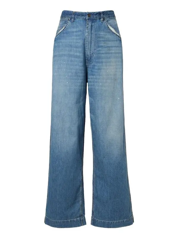 MAISON MARGIELA Distressed Wide-leg Jeans - Blue