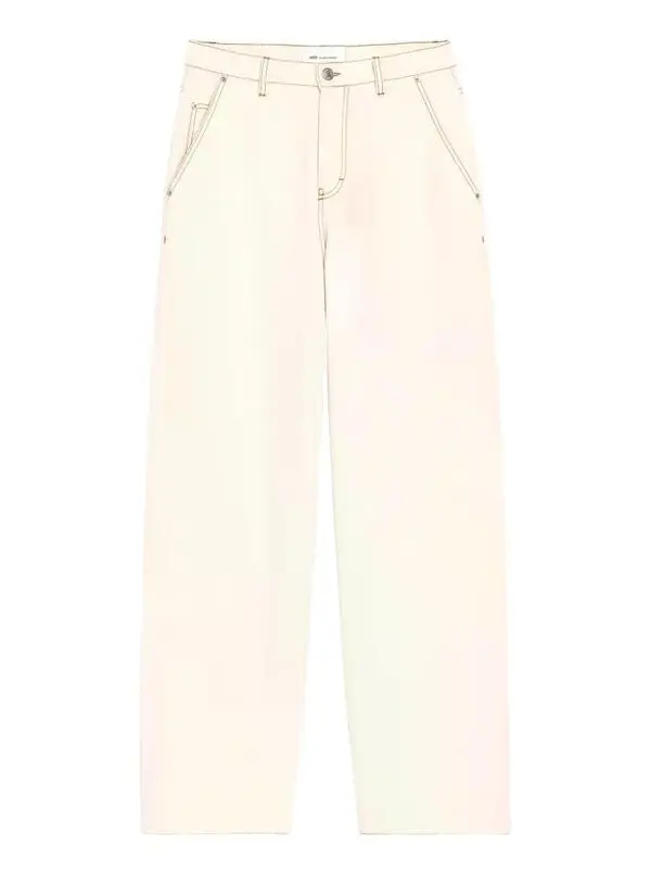 Ami Wide-fit Cotton Trousers - Neutrals